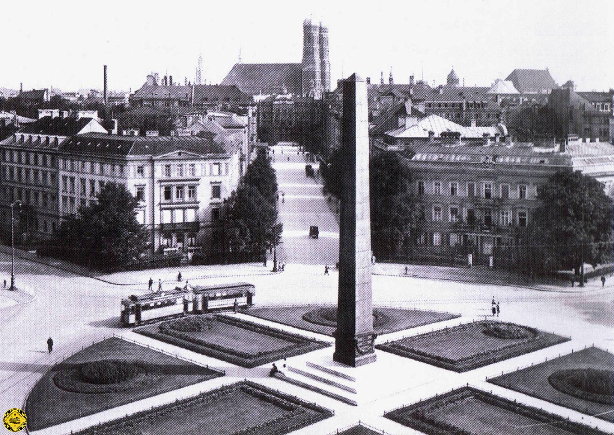 Der Karolinenplatz und seine Schleife in München