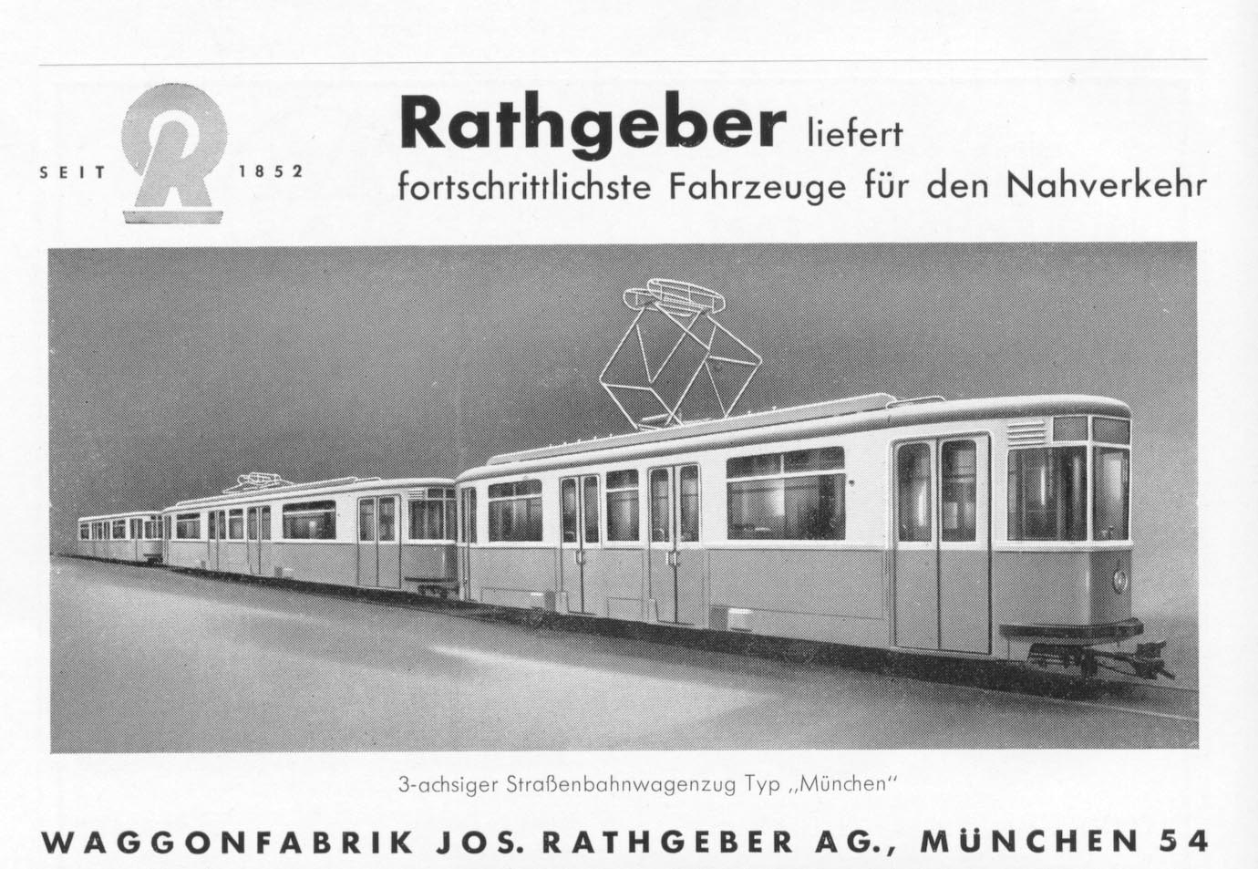 Die Waggonfabrik Rathgeber war Lieferant Münchner Trambahnen